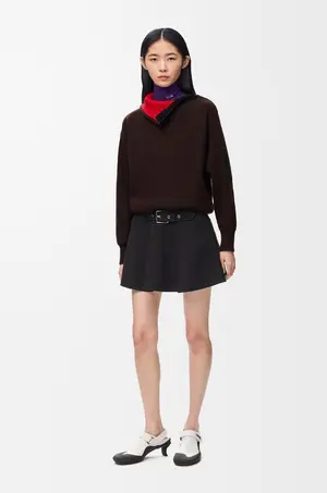 Loewe Mini Skirt In Cotton - Black