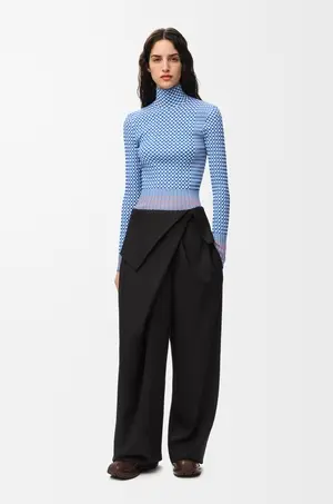 Loewe Draped Trousers In Wool - Black