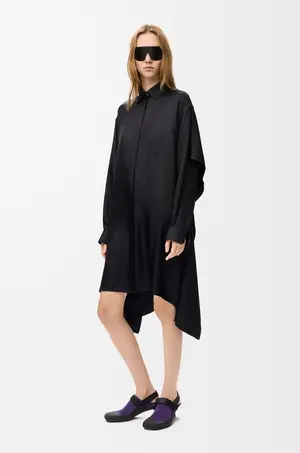 Loewe Cape Dress In Silk