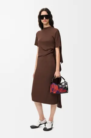 Loewe Dress In Viscose Blend - Dark Brown