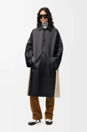 Loewe Coat In Nappa Lambskin - Black