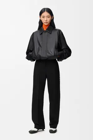 Loewe Drawstring Jacket In Nappa Lambskin - Black