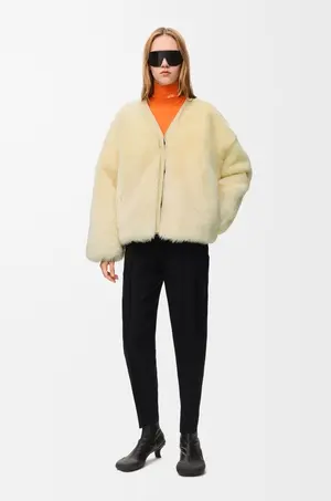 Loewe Shearling Cardigan With Gradient Finish