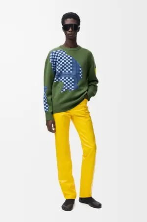 Loewe X Cosima Von Bonin Wool Jacquard Sweater - Green/multicolor