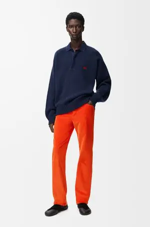 Loewe Wool Polo Sweater - Navy Blue