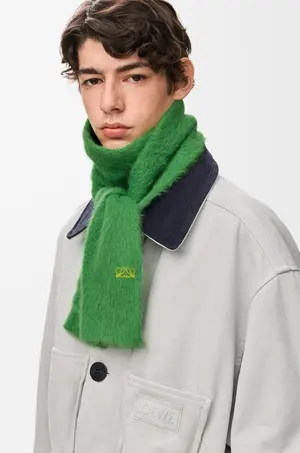 Loewe Scarf In Alpaca Blend Green