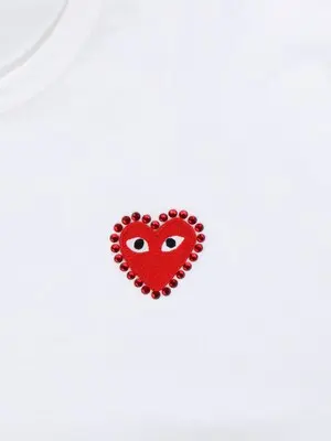 Play Comme Des Garcon T-shirt With Logo Rhinestones