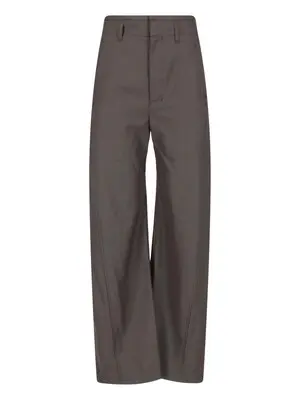 LEMAIRE Wide Trousers In Wool Blend - Gray
