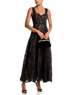 Aqua Lace Bustier Maxi Dress Exclusive