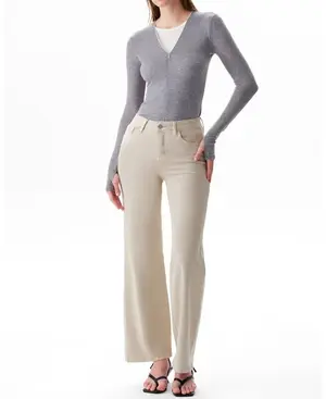 BAYEAS High Rise Wide Leg Stretch Denim Jeans In Voida Wash