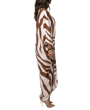 JLUXLABEL Longer Days Cover Up Dress - Brown Zebra