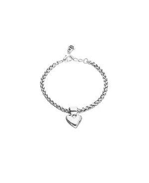 UNODE50 Chain Bracelet With Sterling Plated Heart Detail