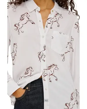 Rails Kathryn Horse Print Button-front Shirt