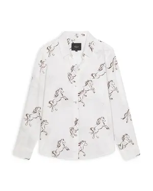 Rails Kathryn Horse Print Button-front Shirt