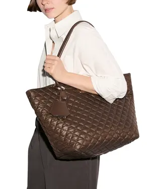 Mz Wallace Medium Quilted Tote Bag - Walnut