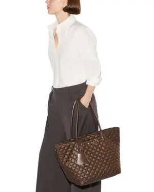 Mz Wallace Medium Quilted Tote Bag - Walnut