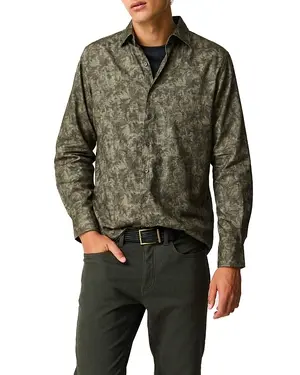 Rodd & Gunn Campbell Valley Palm Print Long Sleeve Shirt