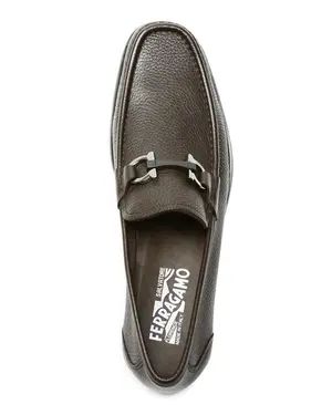 FERRAGAMO Grandioso Double Gancini Bit Leather Loafers Regular - Hickory Brown