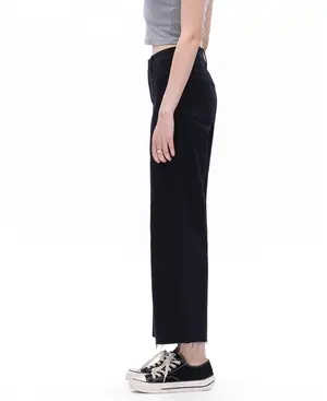 BAYEAS High Rise Wide Leg Vertical Front Seam Raw Hem Denim Jeans