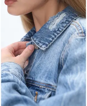 BAYEAS Disstressed Denim Jacket