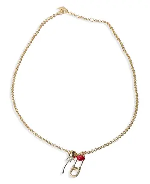 Prada Enameled Metal Necklace - Gold