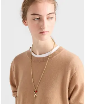 Prada Enameled Metal Necklace
