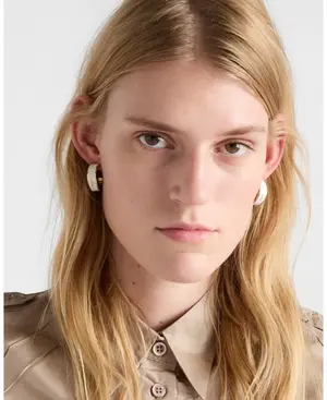 Prada Metal Earrings - White