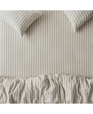 PIGLET IN BED Pembroke Stripe Linen Blend Fitted Sheet, King