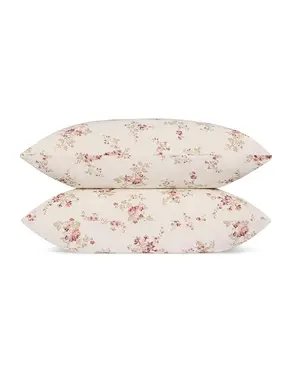 PIGLET IN BED Heirloom Rose Linen Blend Pillowcase Pair, Queen - Dusty Pink