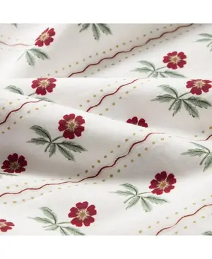 PIGLET IN BED Woodland Stripe Cotton Duvet Set, Queen - White