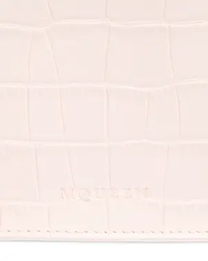 Alexander McQueen Croco Embossed Leather Shoulder Bag - Old Rose