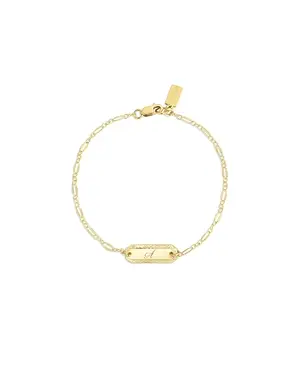 SET & STONES Cora Engraved Initial Bracelet A