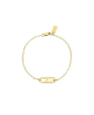 SET & STONES Cora Engraved Initial Bracelet E