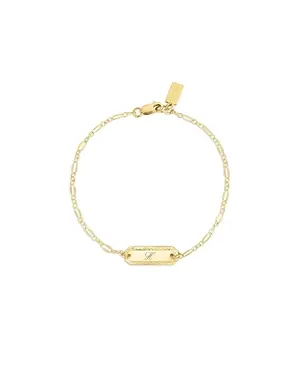 SET & STONES Cora Engraved Initial Bracelet H