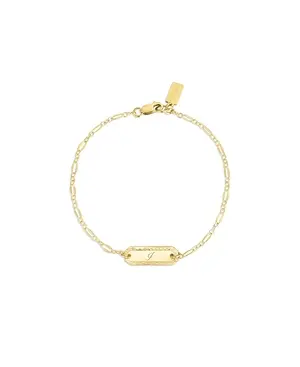 SET & STONES Cora Engraved Initial Bracelet I