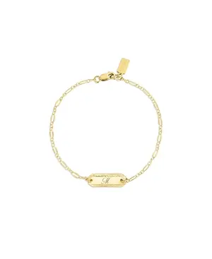 SET & STONES Cora Engraved Initial Bracelet M