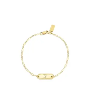 SET & STONES Cora Engraved Initial Bracelet N