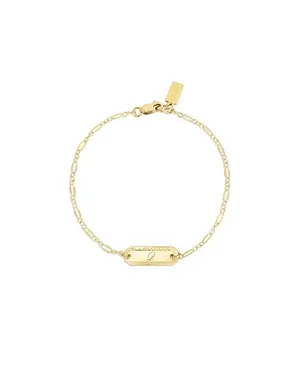SET & STONES Cora Engraved Initial Bracelet Q