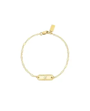 SET & STONES Cora Engraved Initial Bracelet R