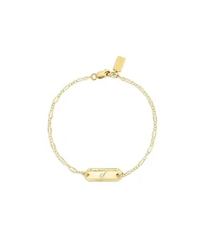 SET & STONES Cora Engraved Initial Bracelet S