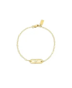 SET & STONES Cora Engraved Initial Bracelet W