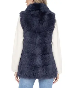 Gorski Reversible Merinillo Shearling Lamb Vest - Navy