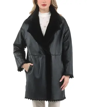 Gorski Reversible Shearling Lamb Jacket With Embroidered Trim