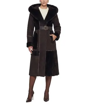 Gorski Select Shearling Lamb Parka With Embroidery Stitching And Suede Finish