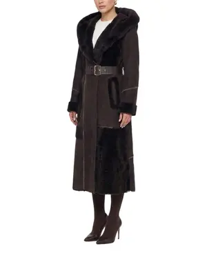 Gorski Select Shearling Lamb Parka With Embroidery Stitching And Suede Finish