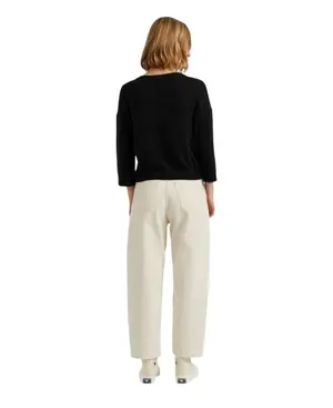Chinti & Parker Cloud Cashmere Cropped Sleeve Sweater - Black