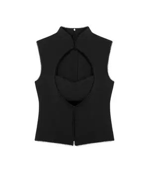 NOCTURNE Braid-trim Bustier Top With Built-in Bra