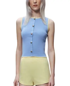 NOCTURNE Button-embellished Knit Top