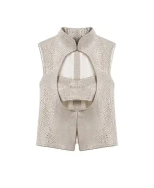 NOCTURNE Braid-trim Bustier Top