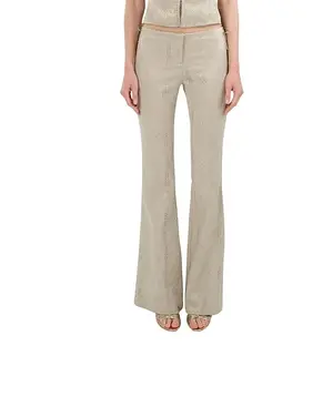 NOCTURNE Snake Print Jacquard Flare Trousers - Multi-colored